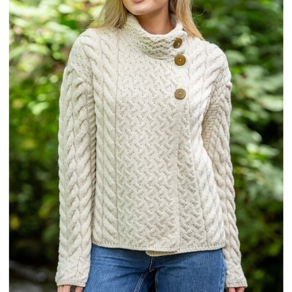 Aran Woollen Mills | Sweaters | Aran Woollen Mills Three Button Sweater ...